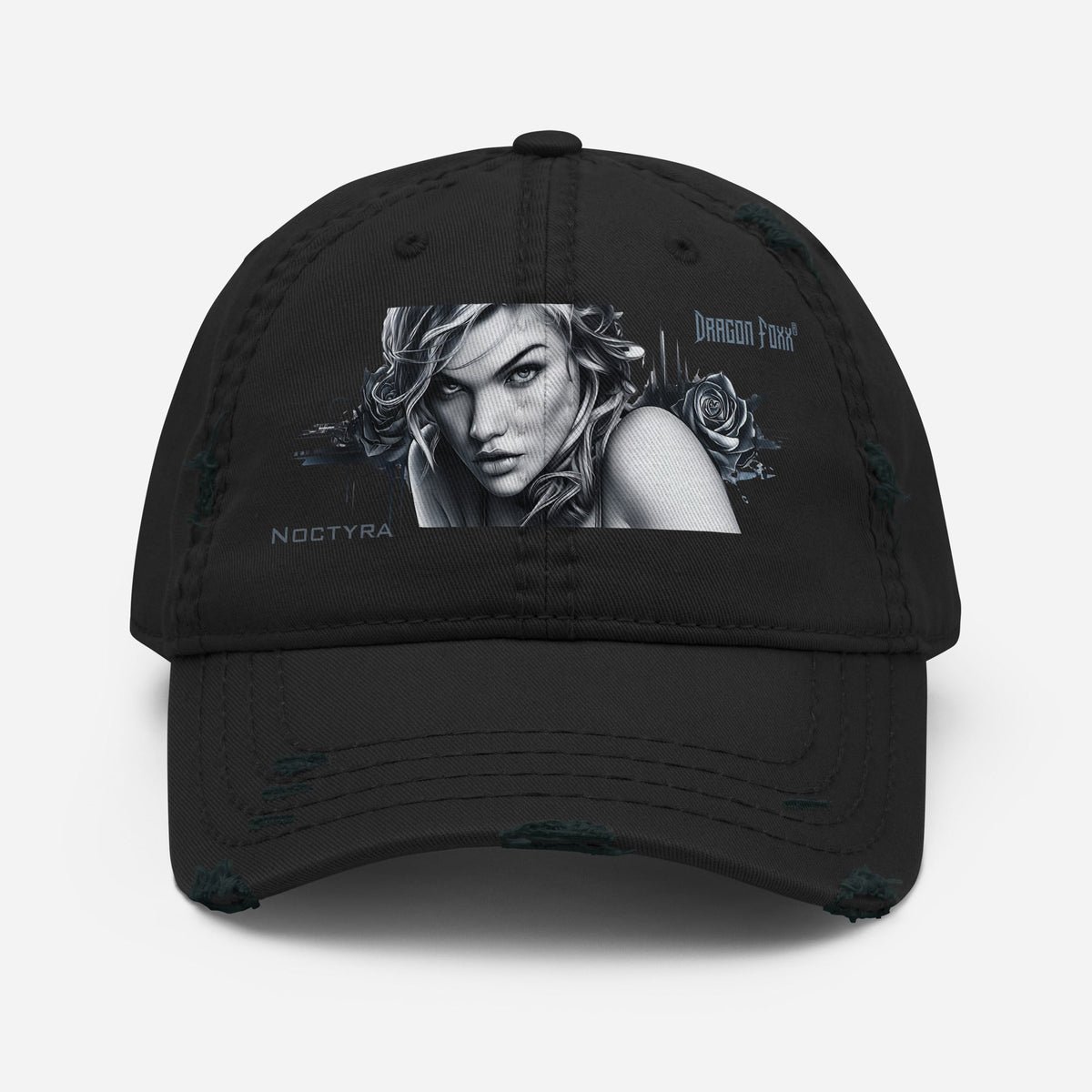 Noctyra Distressed Dad Hat – Dragon Foxx®