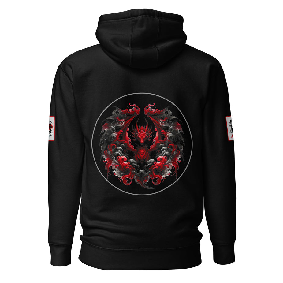 Crimson Drake - Dragon Foxx™ Men's Black Hoodie – DRAGON FOXX™